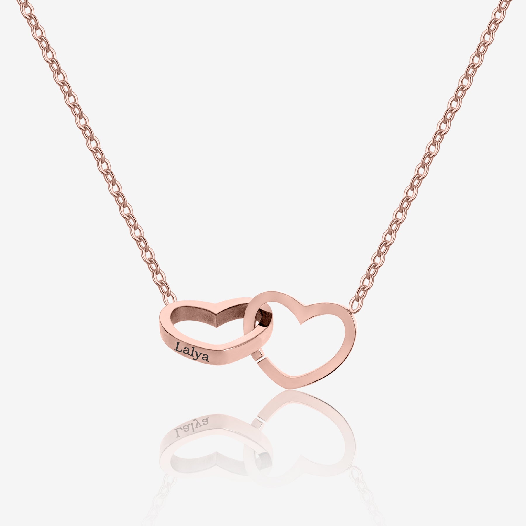Double heart necklace engraved store