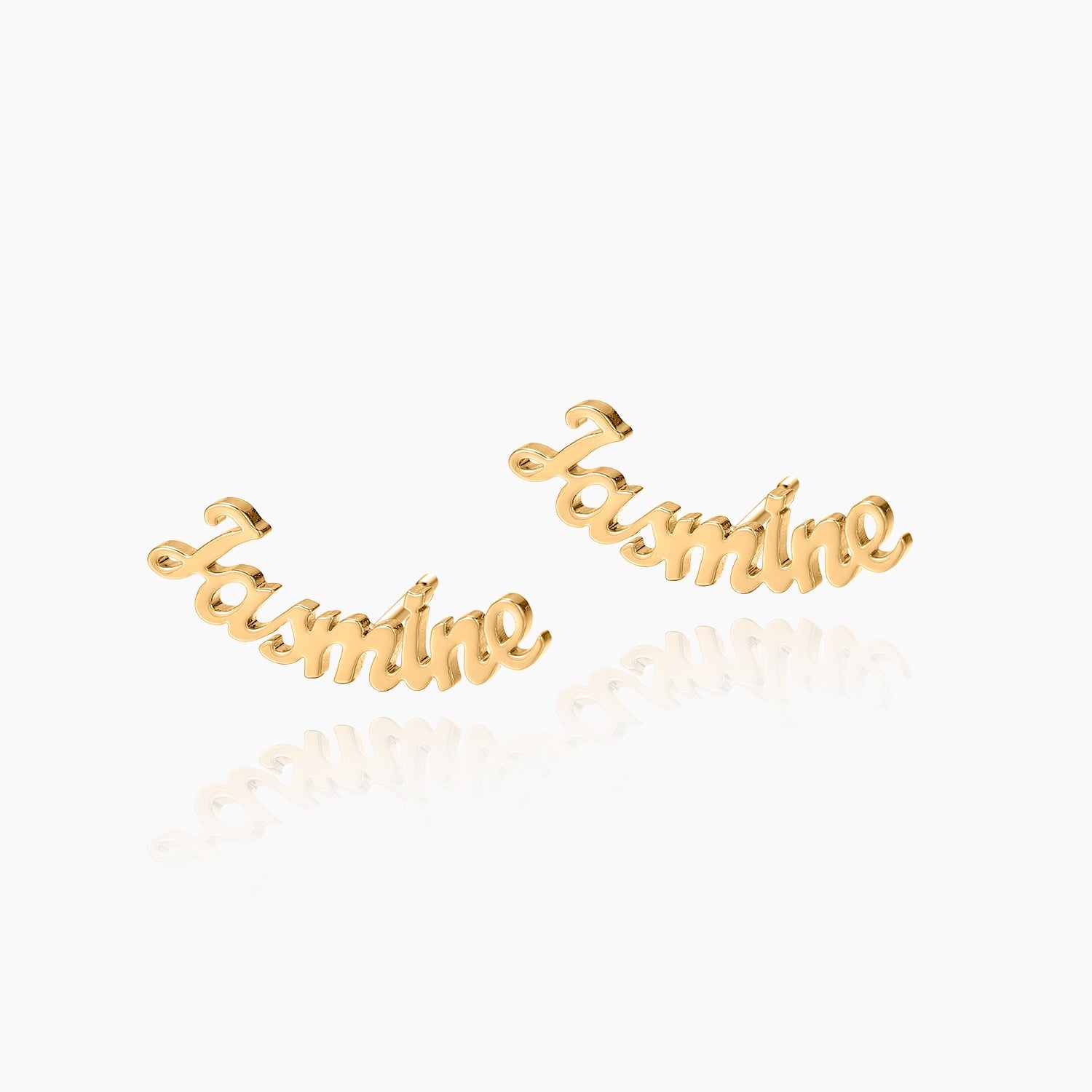 Name stud earrings gold store
