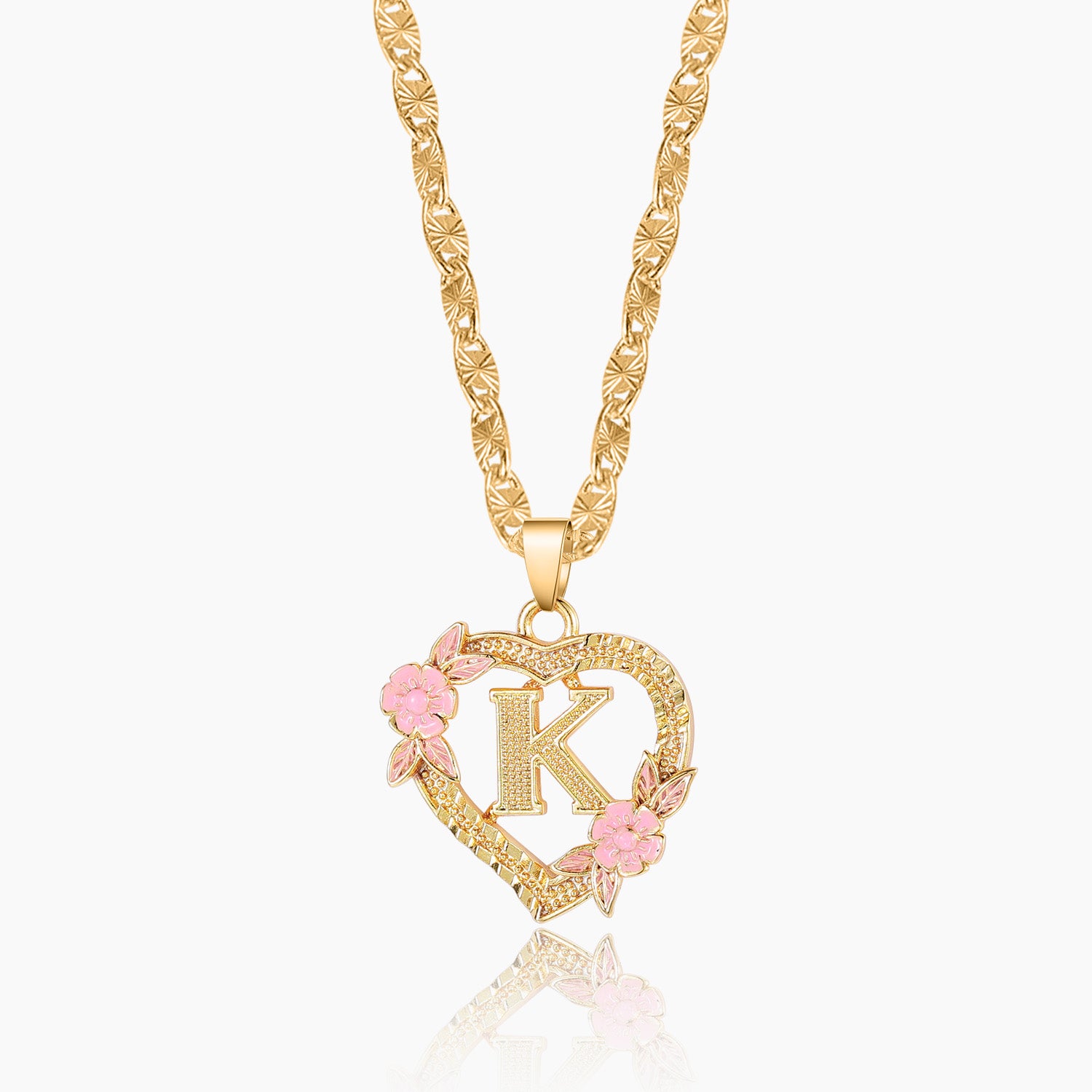 Flower Initial Necklace w/ Clip Chain | DORADO